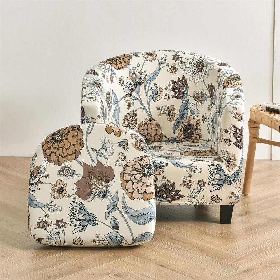 Elastic Stretch Tub Chair Covers 2-Pieces Armchair Bucket Chair Full ...