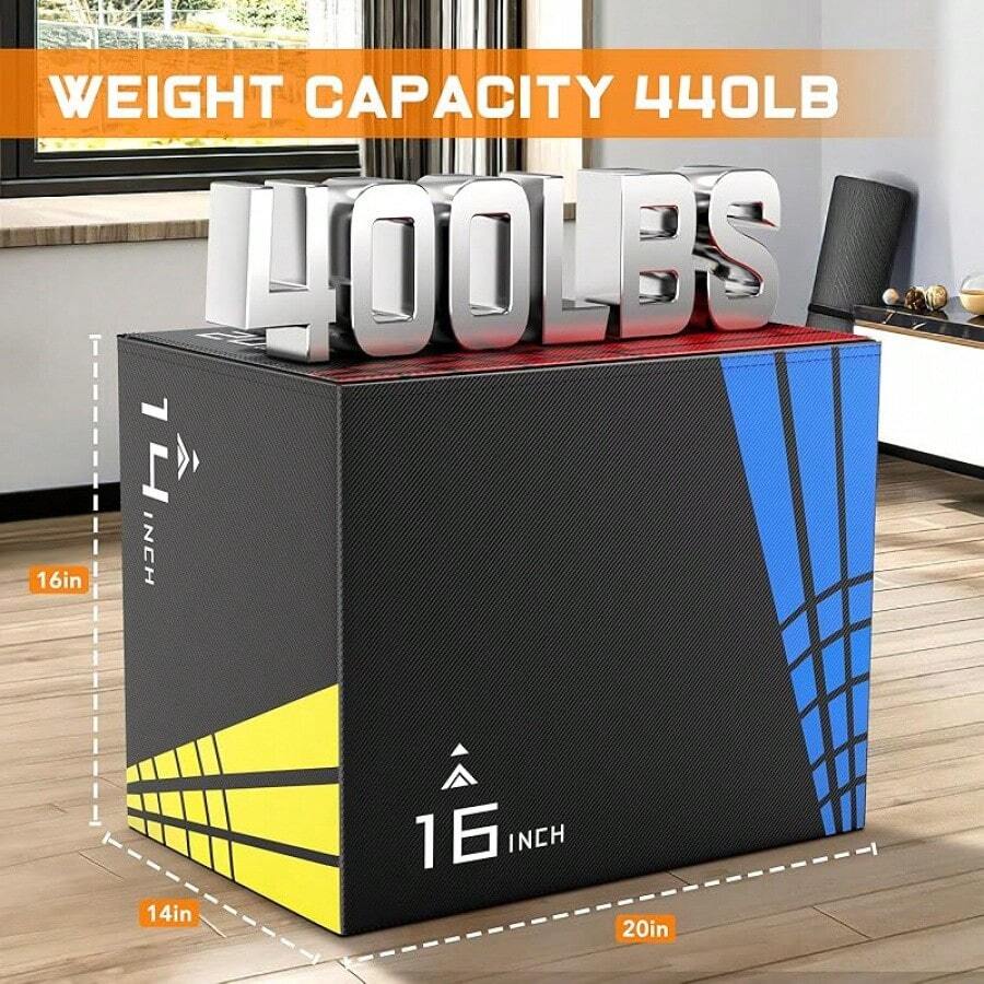 3-In-1 Plyo Box, Plyometric Jump Box With Heavy Duty High Density Foam ...