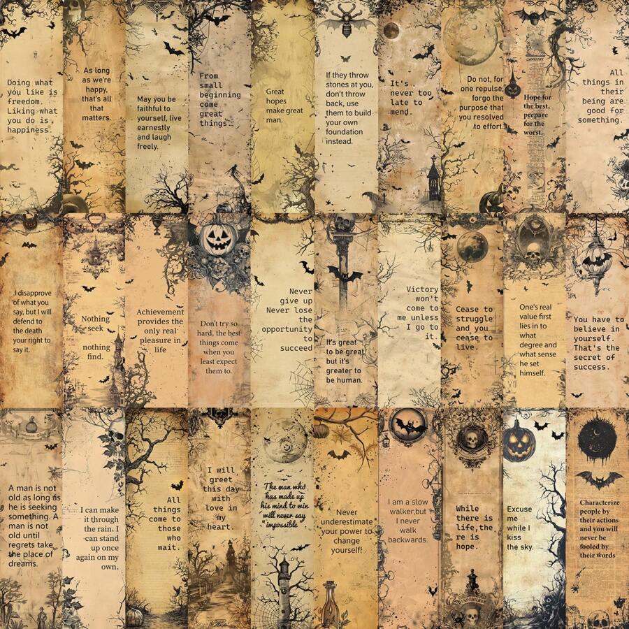 30pcs Retro Dark Motivational Copy Bookmarks For Readers - Perfect For ...