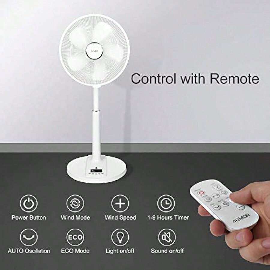 Standing Fan 16 Inch Pedestal Fan With Remote Control 20dB Quiet Floor ...