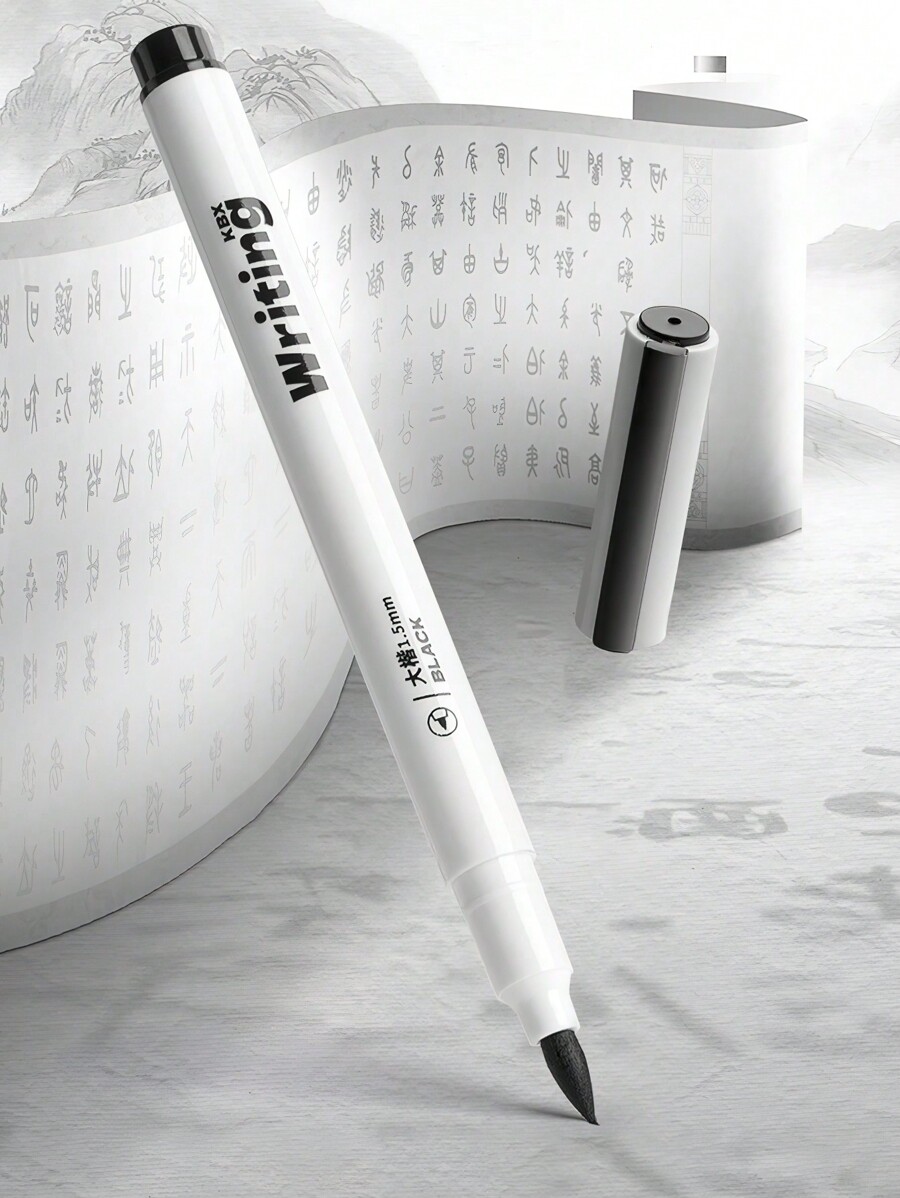 4pcs Calligraphy Pens Set Fine Medium Brush Tip Quick-Dry Black Ink For ...