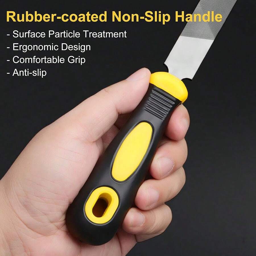 Lime à métaux plate manuelle, manche en caoutchouc ergonomique, dents ...