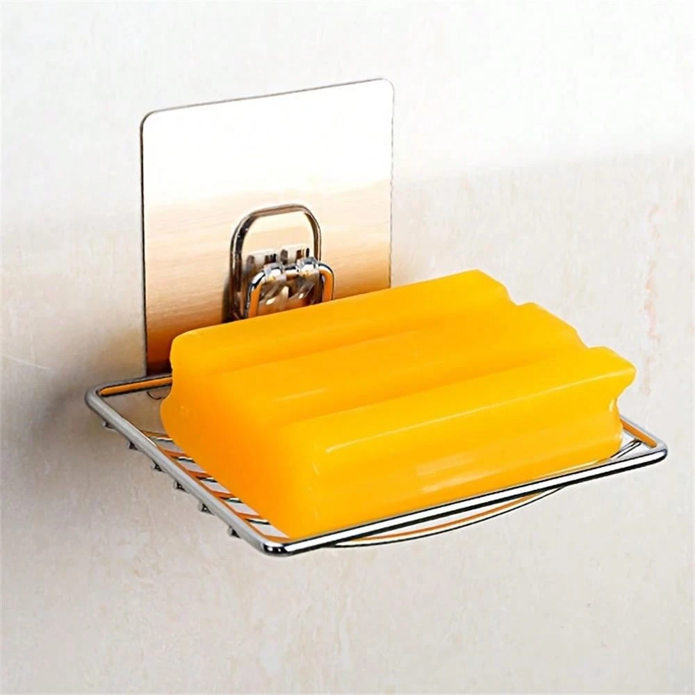 1pc, Stainless Steel Soap Holder, No Punching Wall-Mounted Single-Layer ...