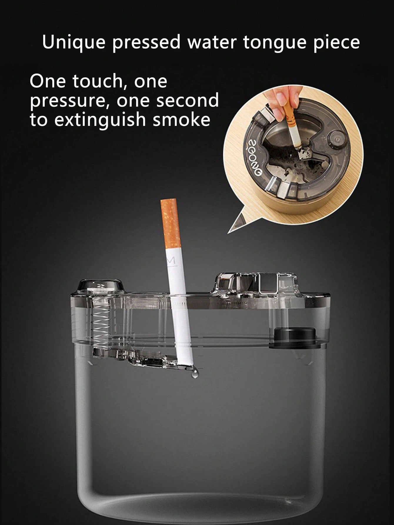A Desktop Ashtray With A Water Tank, Automatic Smoke Extinguishing And ...