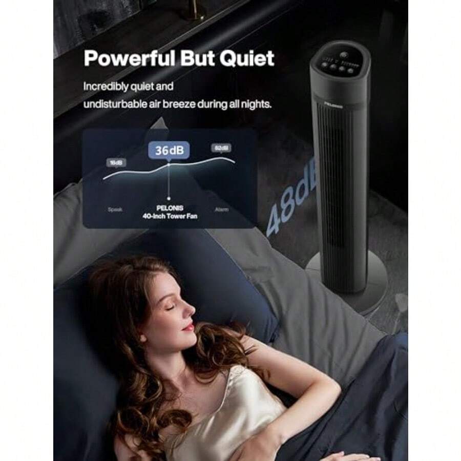 42 Inch Tower Fan Standing Fan With Remote Quiet Bladeless Cooling Fan ...