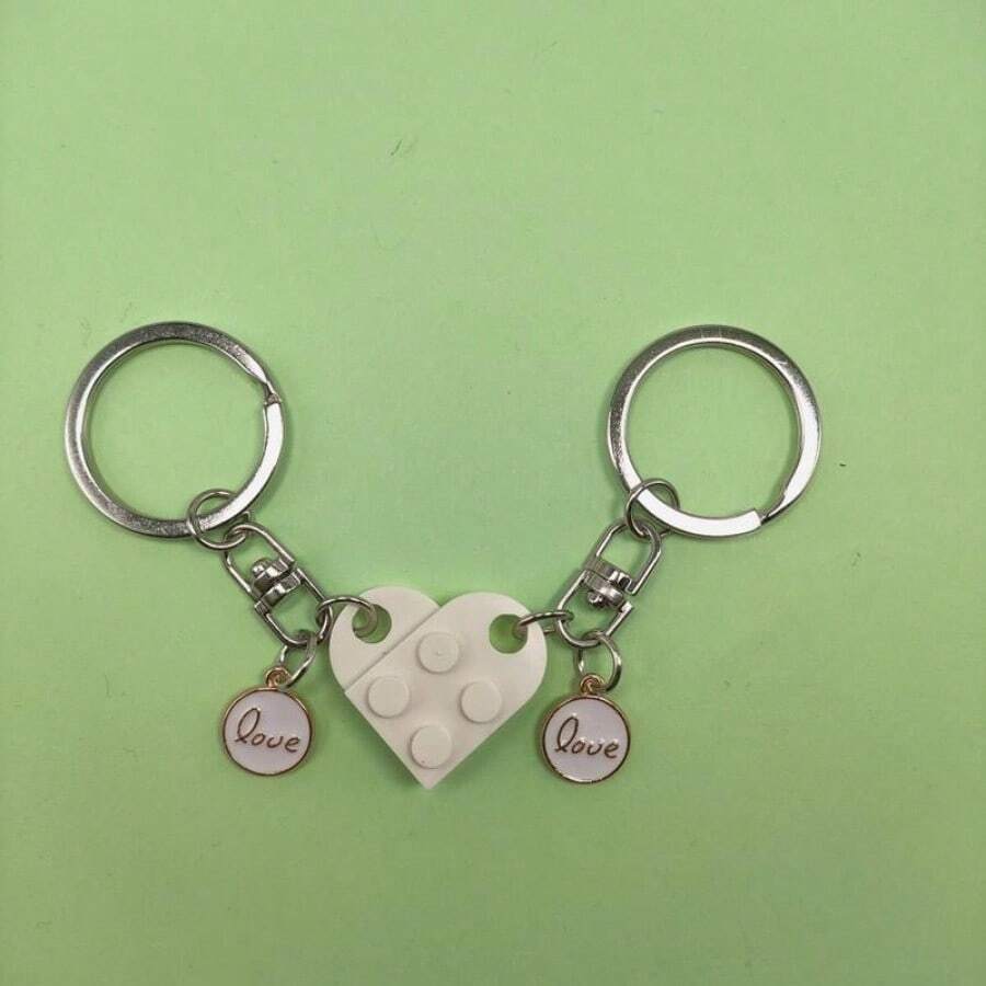 Heart Keychain Set-Matching Keychains, Christmas Gift For Couples ...
