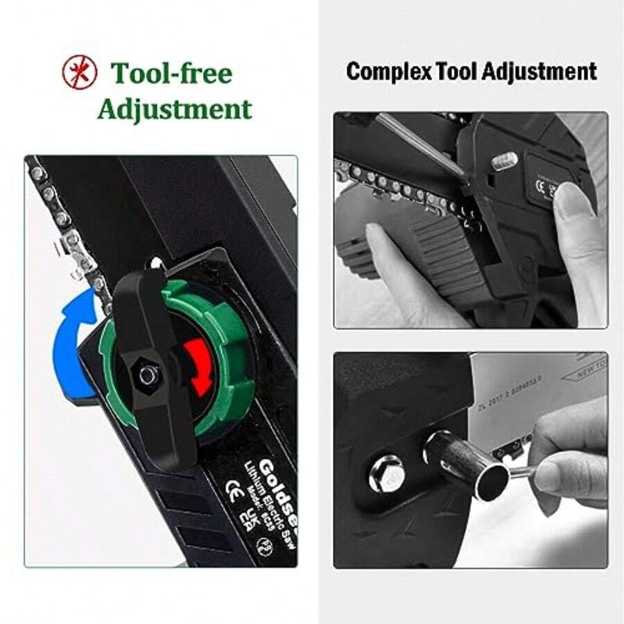 6 Inch Electric Cordless Chainsaw Mini Chainsaw Brushless Auto-Oil ...