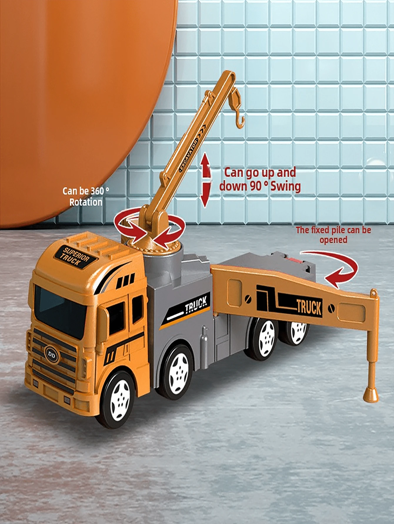 Large Sized Children's Engineering Truck Toys, Inertial Construction ...