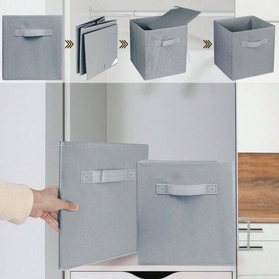 1/3 Pcs Storage Cubes, 10.5 Inch Collapsible Storage Bins, Fabric ...