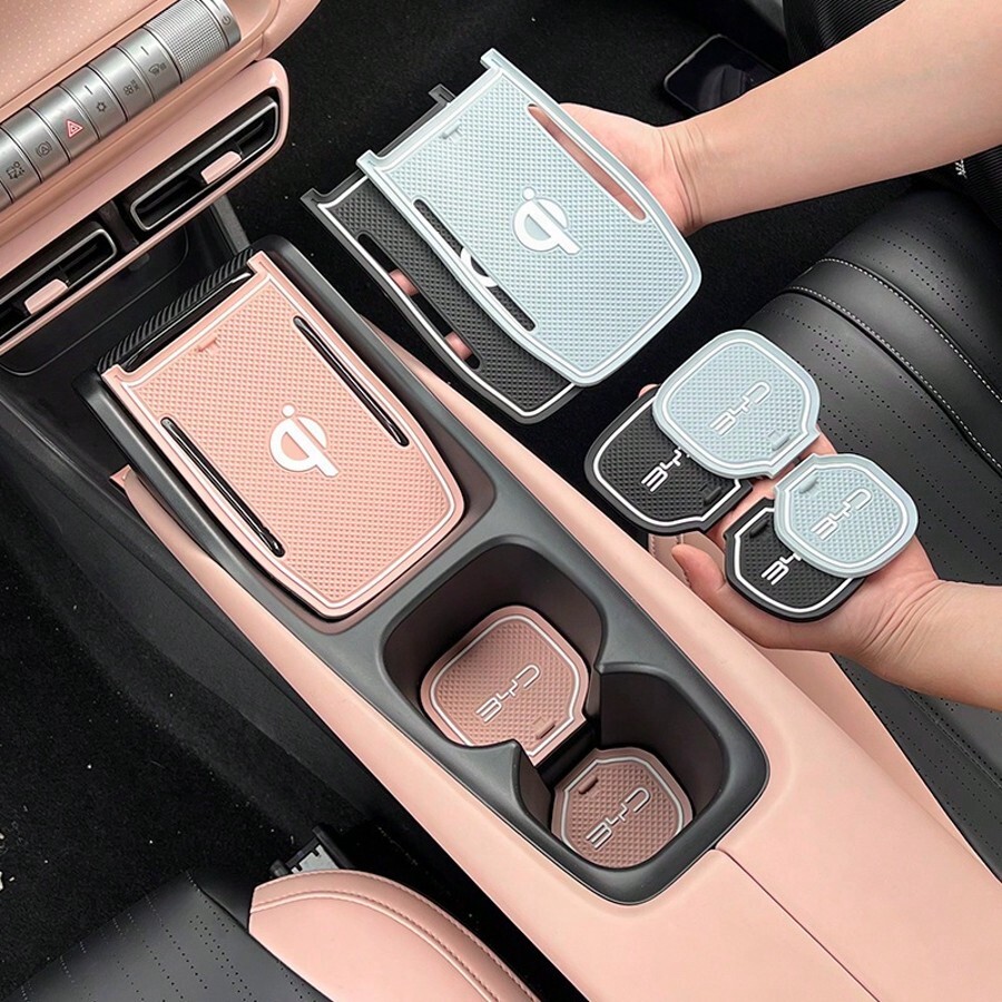 Kit 3 Car Interior Mats Wireless Charging Base Water Cup Holder ...