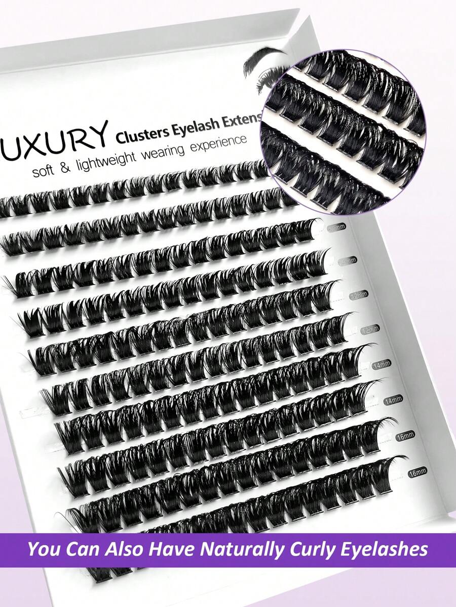 Rikuaild 160pcs Clusters Of DIY D Curly Fluffy Eyelash 100D Thick ...