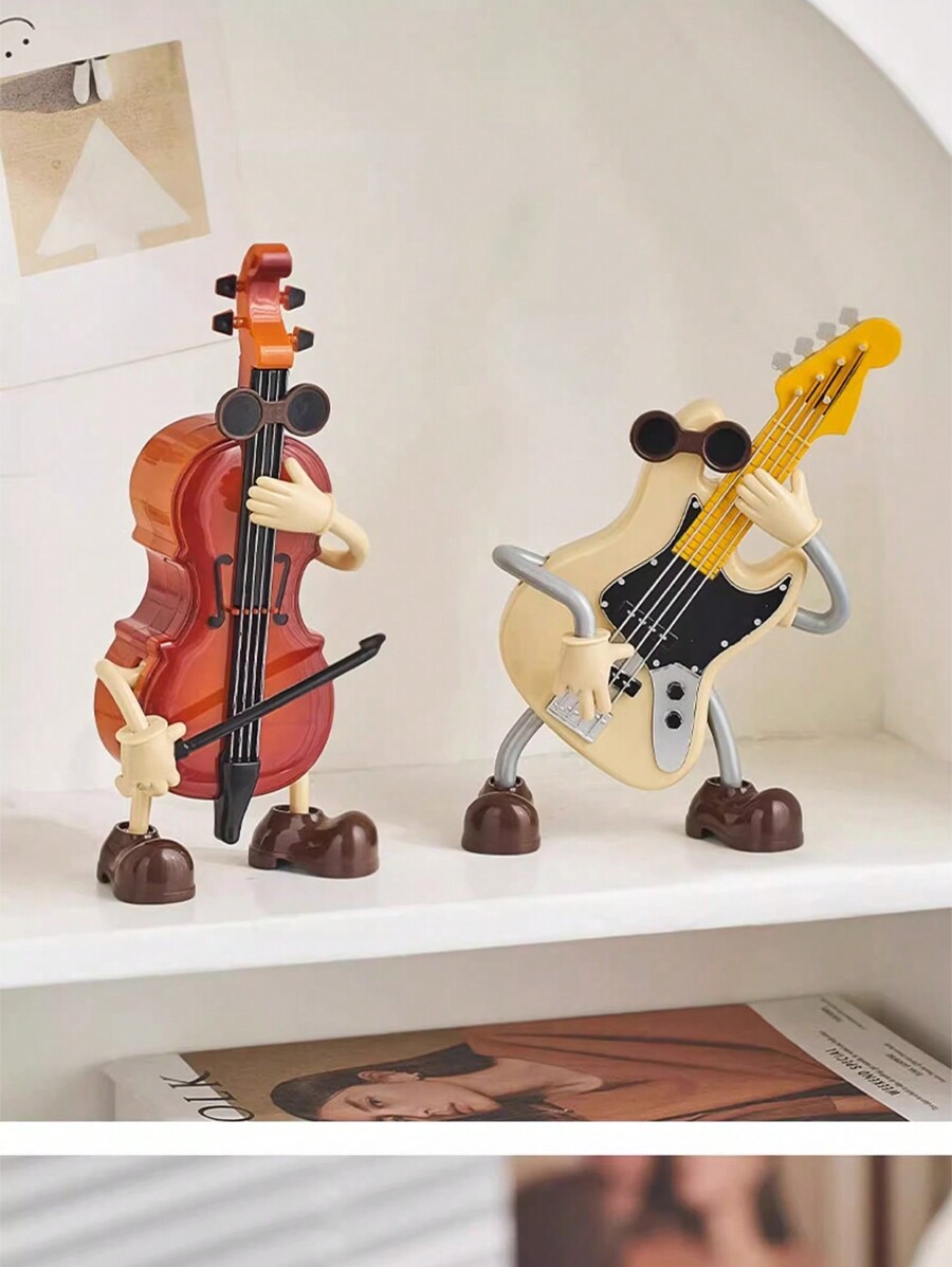 Creative Guitar & Cello Music Box, Home Bedroom Office Decor ...