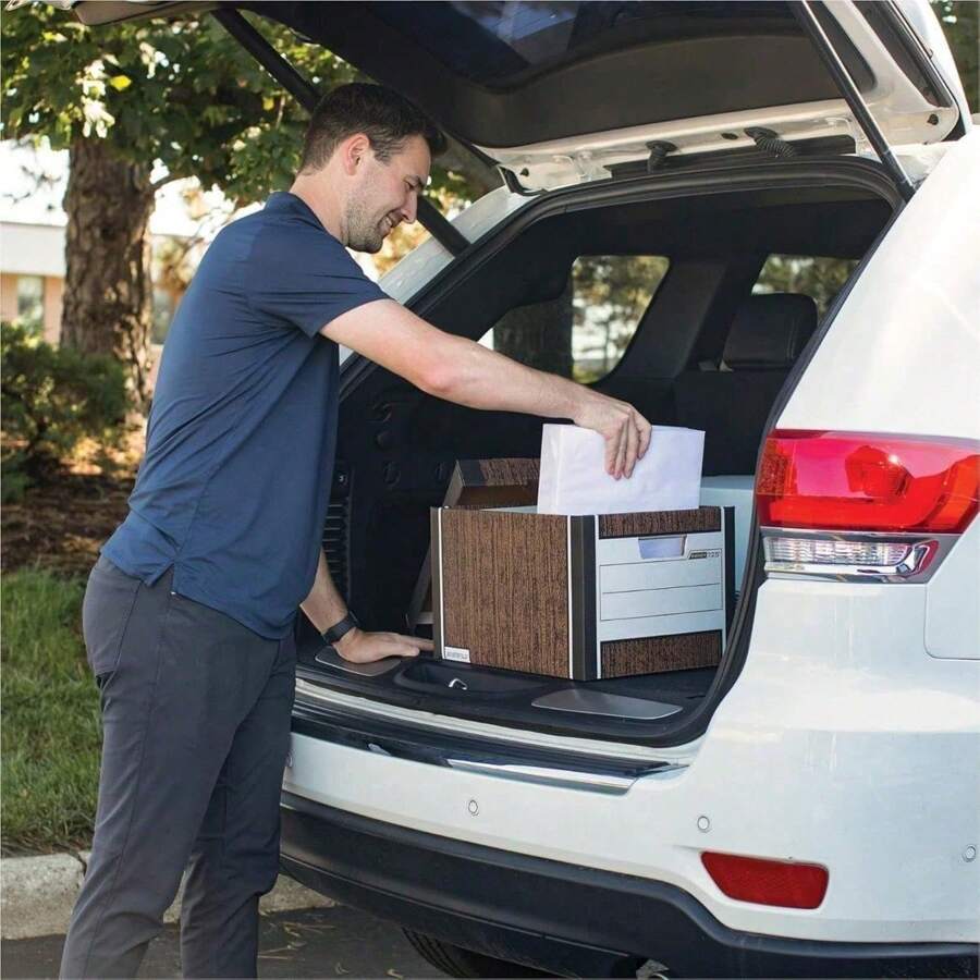 12 Pack R-KIVE Heavy-Duty File Storage Boxes, FastFold, Lift-Off Lid ...