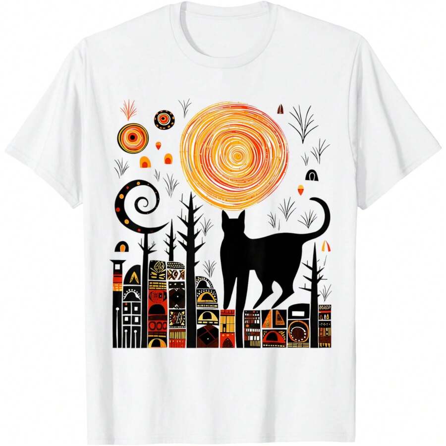 Nature Geometric Cat Art Abstract Polygon Graphic Nature T-Shirt ...