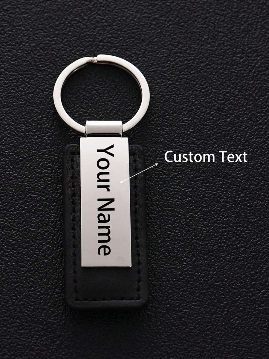 1pc Leather Keychains Can Be Customized With Names, Car Leather ...