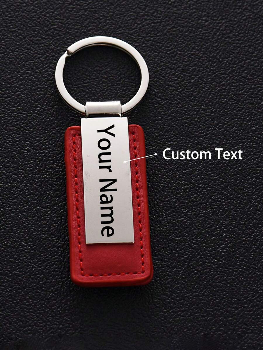 1pc Leather Keychains Can Be Customized With Names, Car Leather ...