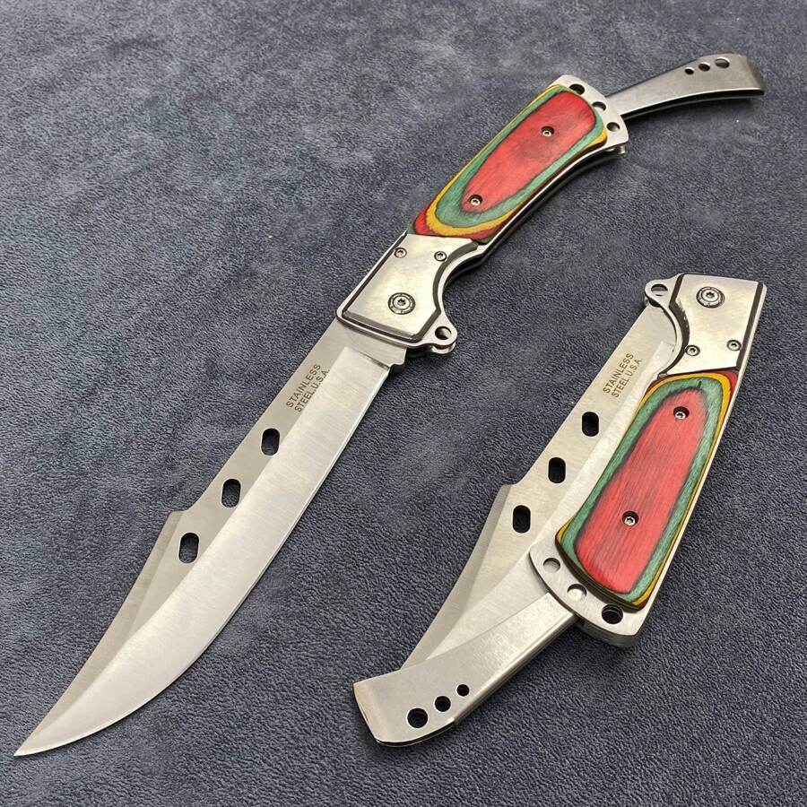 10.5" Large Folding Knife With Long Blade - Heavy Duty EDC Tactical ...