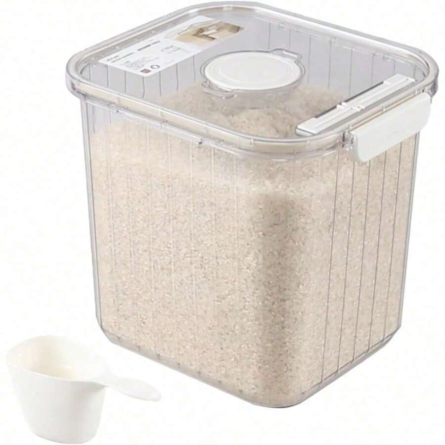 1 Pack 22 Lbs Cereal Rice Food Storage Container Bin, Clear Plastic ...