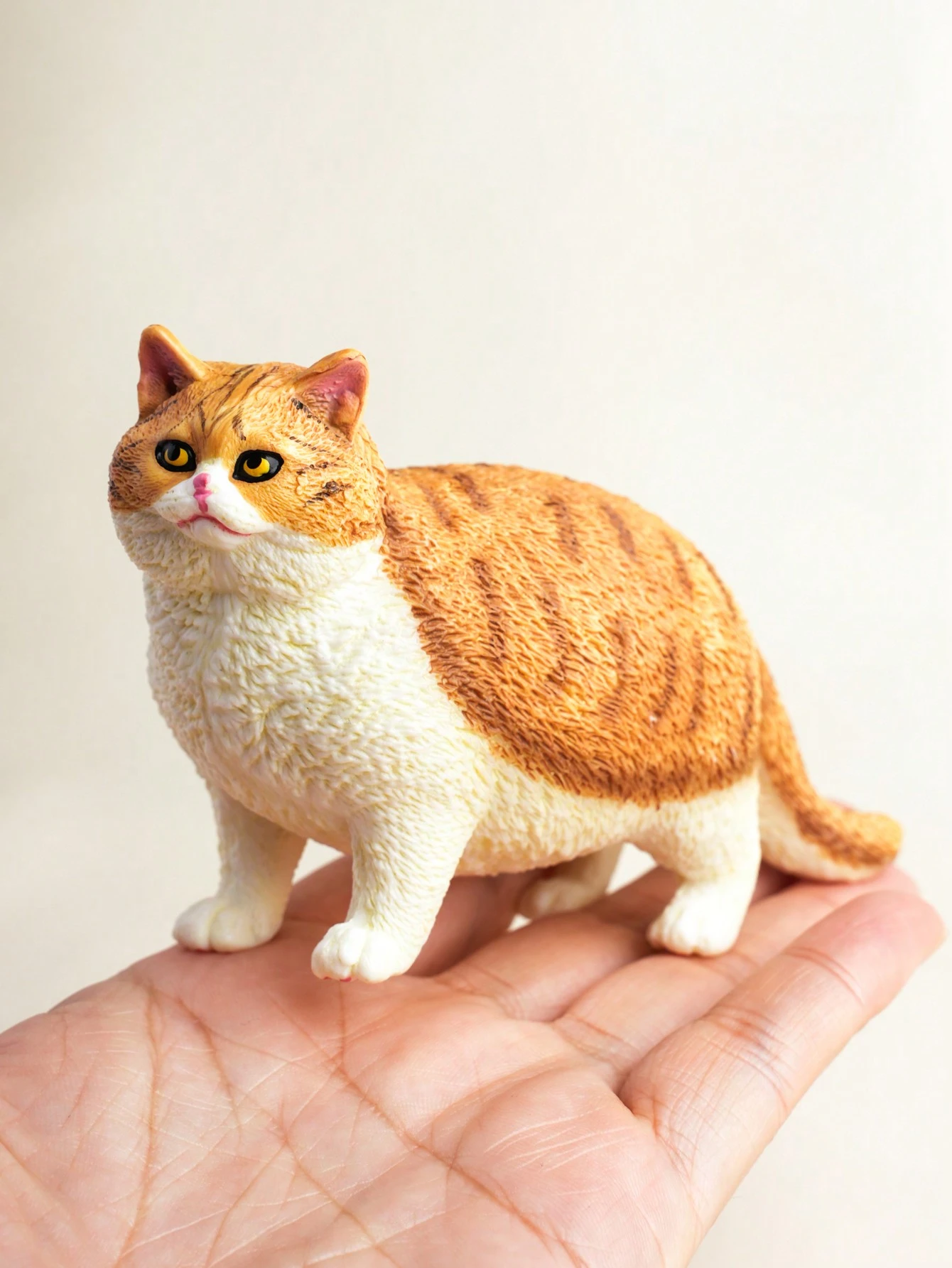 Craft Gypsum Creative Model, Realistic Cat Plush Toy, Slouchy Orange ...