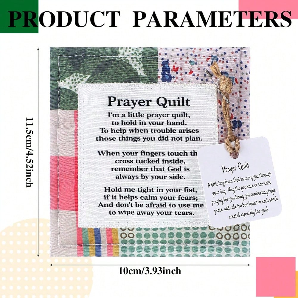 1 Pc Prayer Quilt With Cross Inside, Prayer Quilt Squares Vintage Mini ...