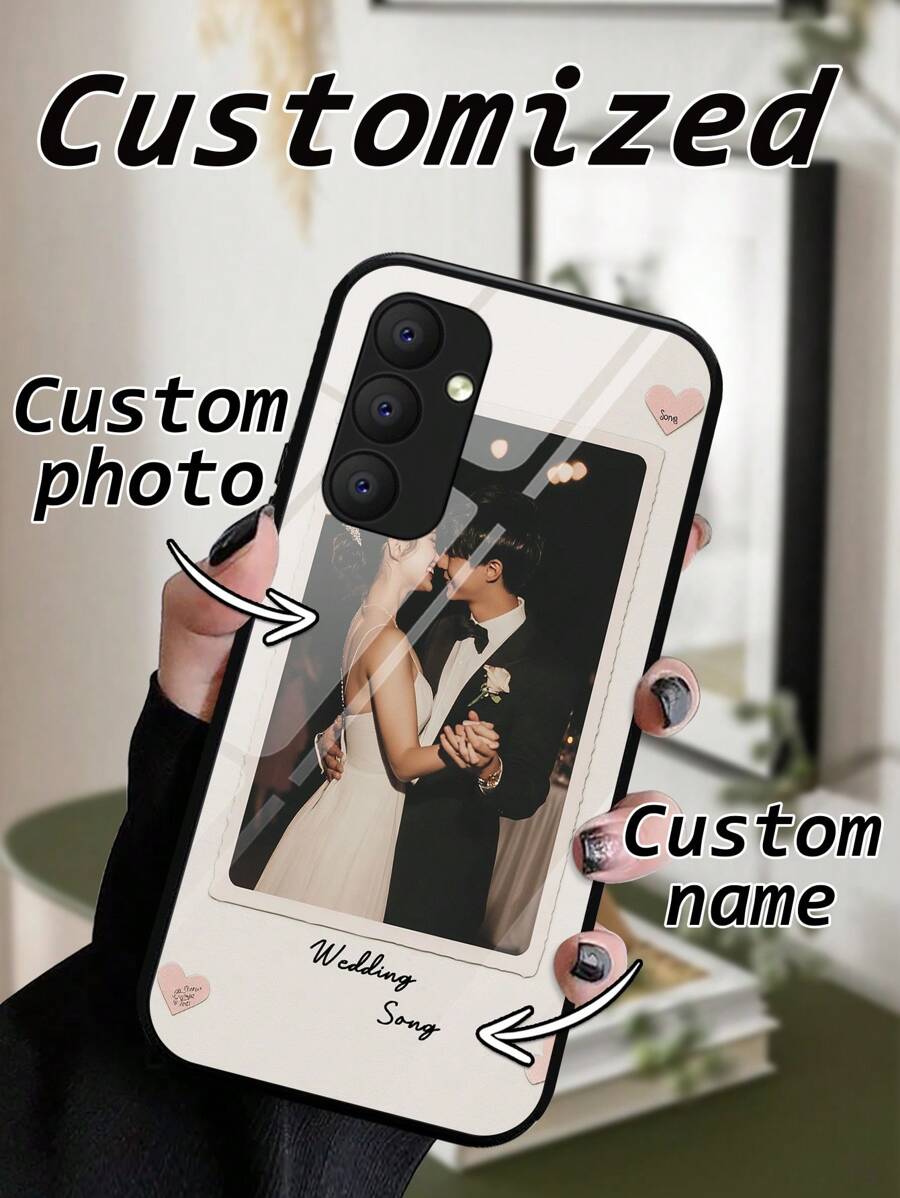 1pc Customized Full Moon High-Definition Glass Phone Case Compatible ...
