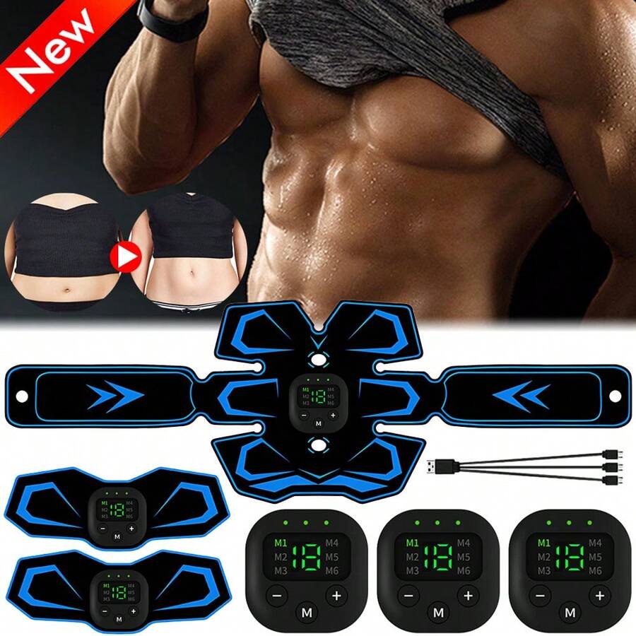 Abs Stimulator Muscle Toner, Ab Machine Trainer USB Rechargeable Gear ...