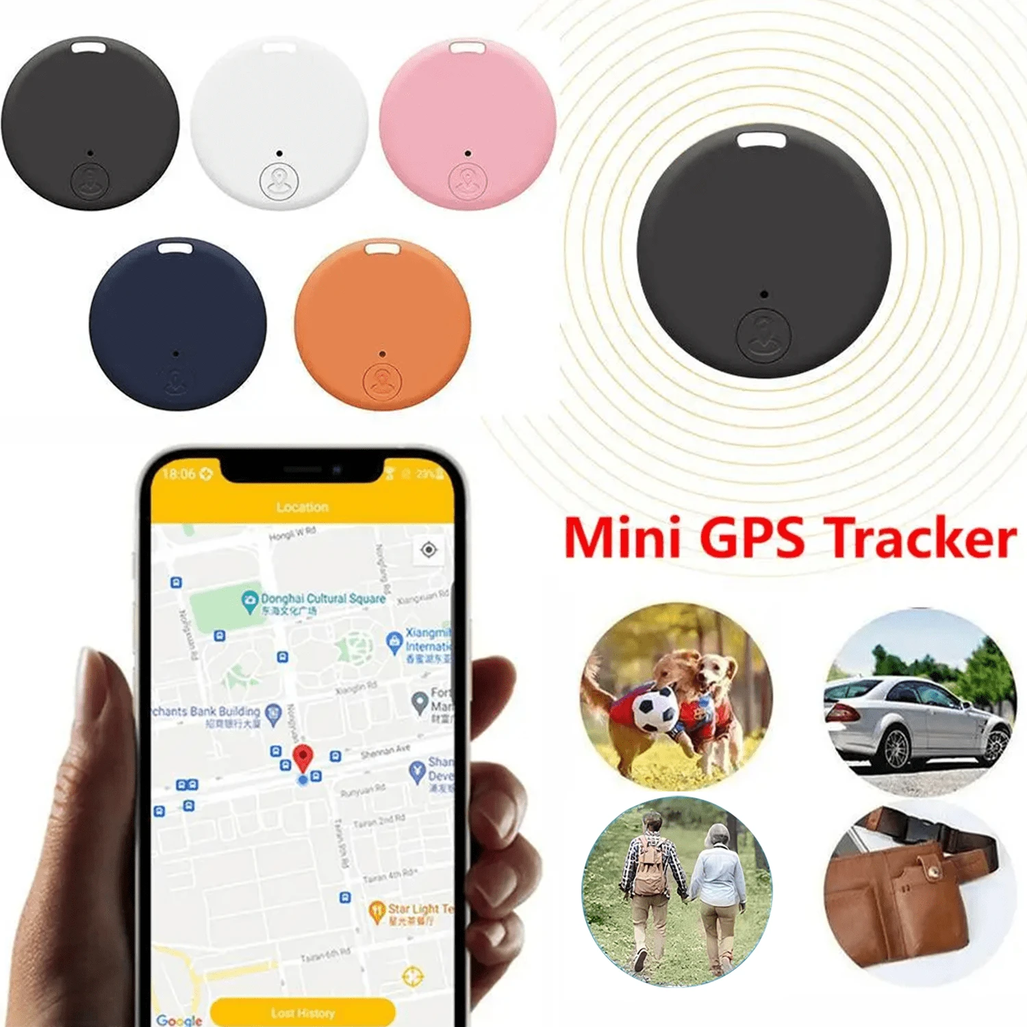 Smart GPS Tracker: Anti-Loss Device For Pets & Valuables, Wireless ...
