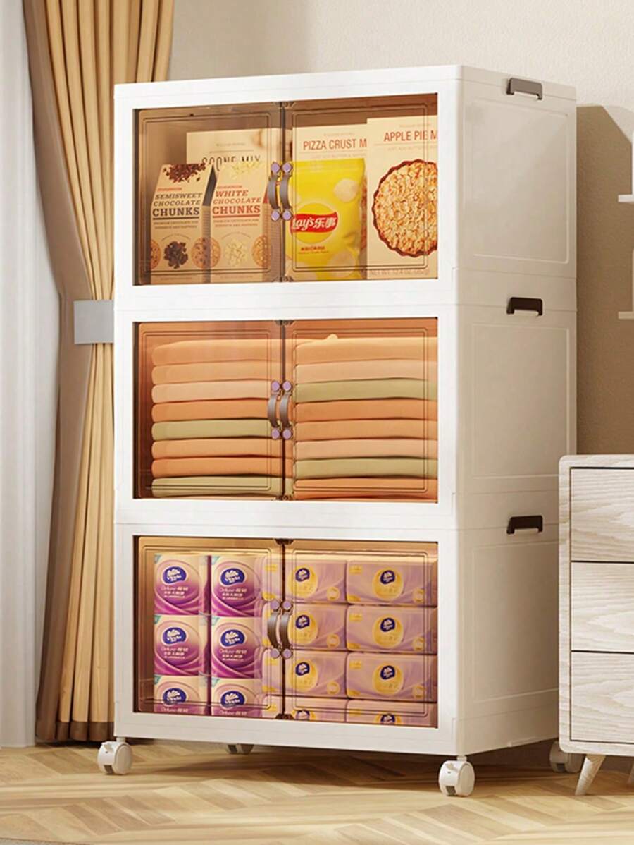 5/Layer Storage Bins With Lids, 4PC Stackable Storage Bins With Wheels ...