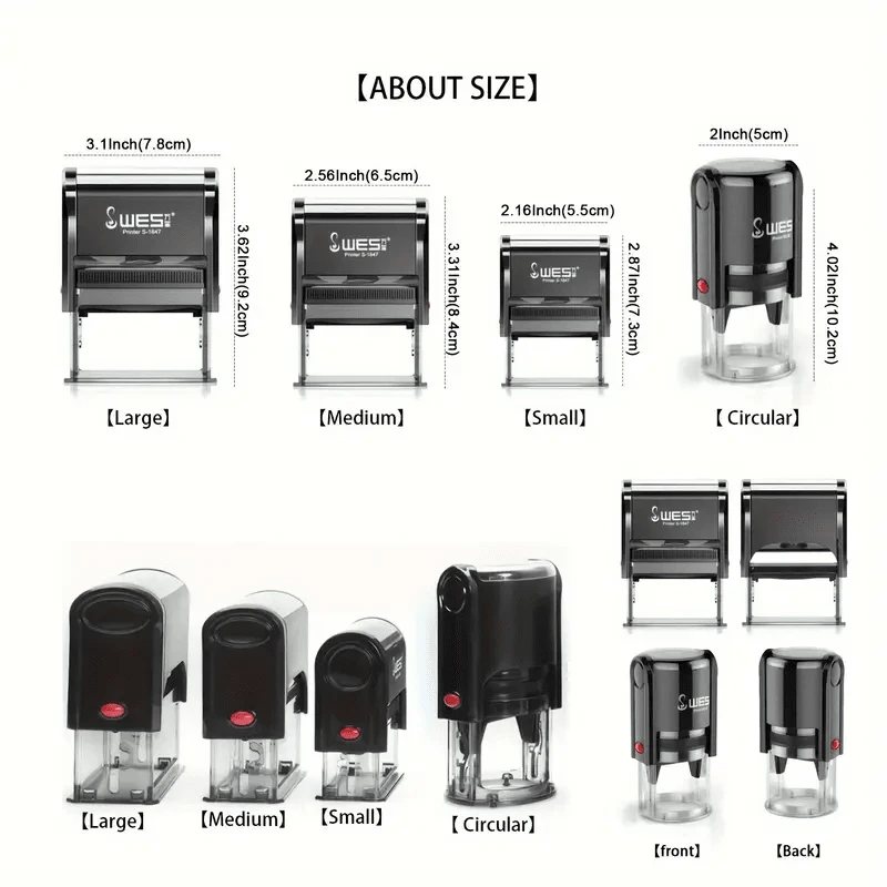 Customizable Black Acrylic Self-Inking Stamp With Custom Address ...