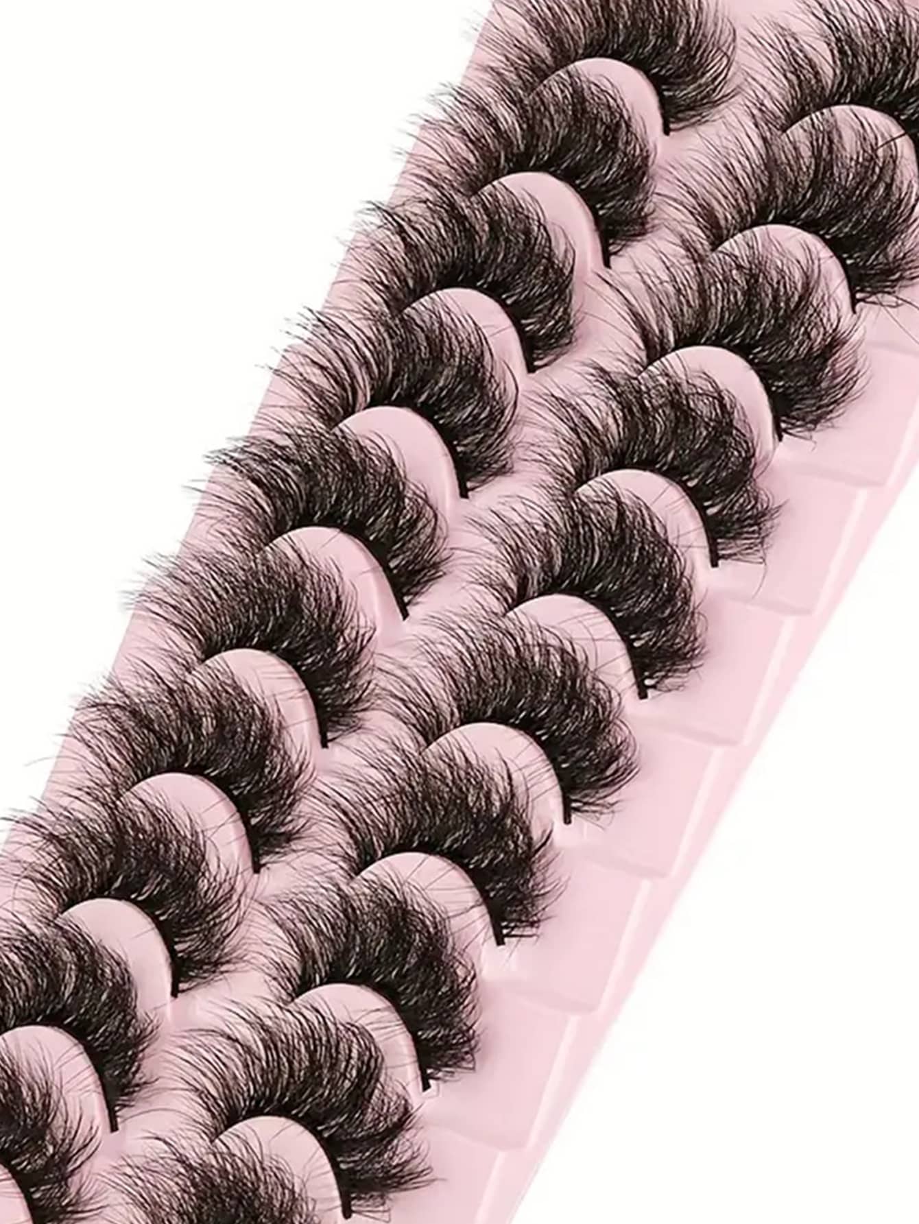 10 Pairs Natural Cat Eye False Eyelashes, Russian Curl Lightweight ...