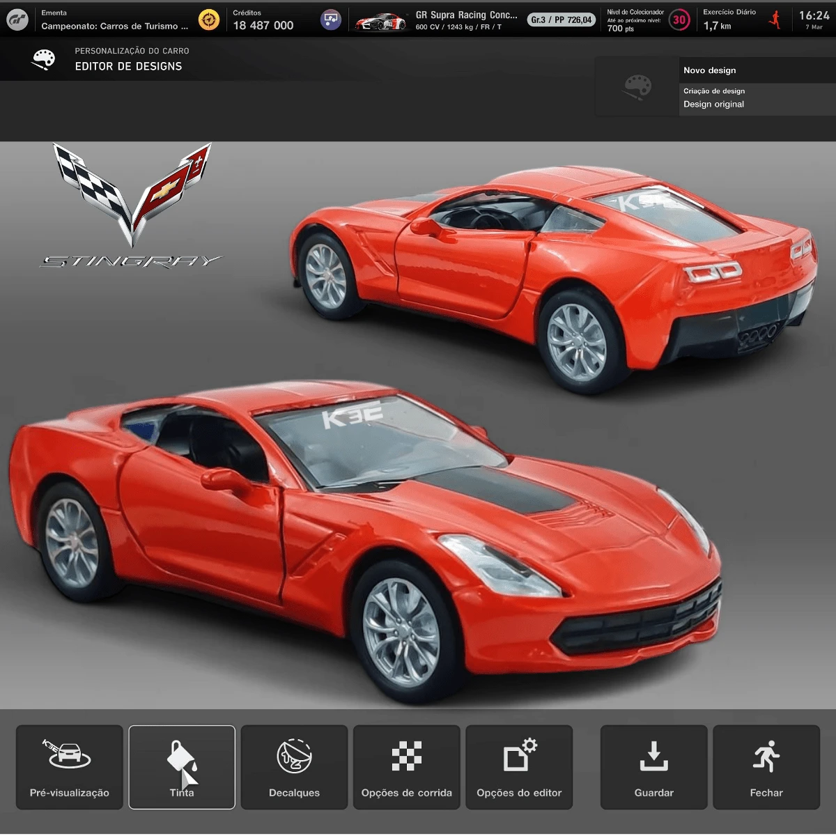 Chevrolet Corvette C7 Metal Red Miniature Car Toys For Boys for Sale ...