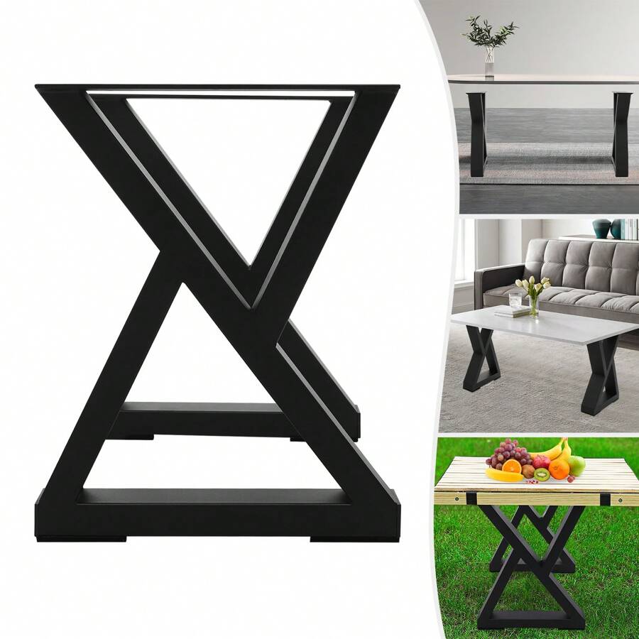 Heavy-Duty X-Shaped Table Legs, 441lbs Load Capacity, Carbon Steel ...