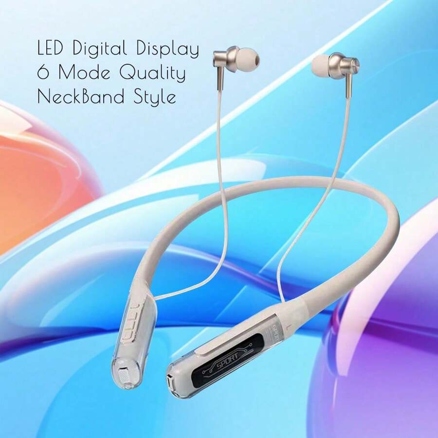 Neckband Wireless Headphones, V5.3 Wireless Headphones 80Hrs Extra Long ...