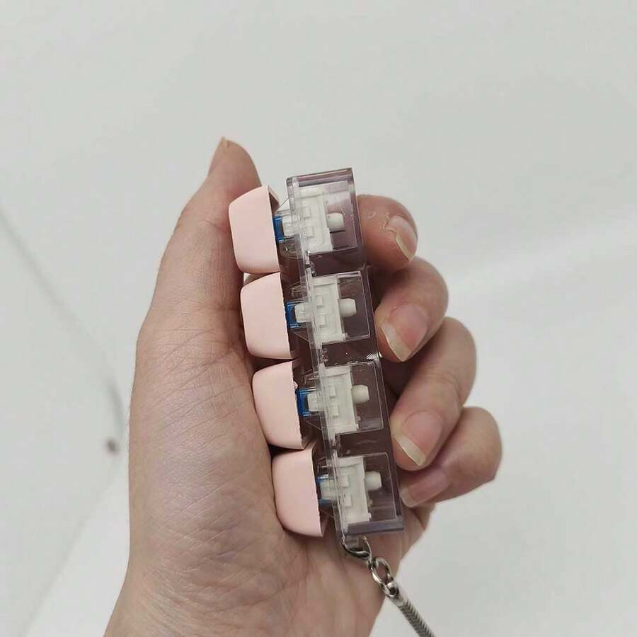 Fidget Keychain Toy, Pressure Relief Push Button Finger Toy ...