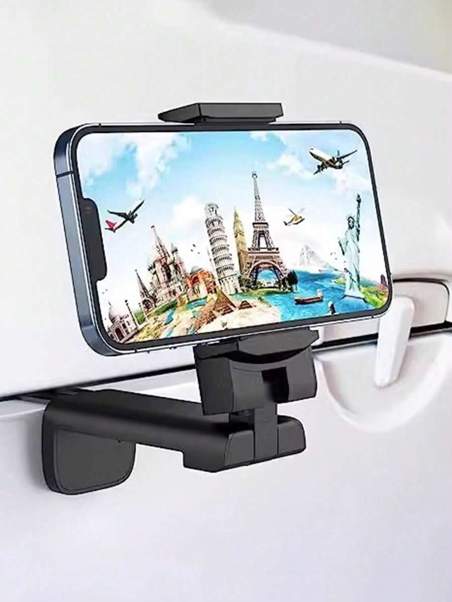 1pc Airplane Phone Holder, Portable Travel Stand Desk Flight Foldable ...
