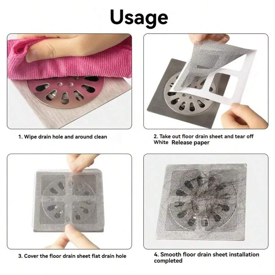10pcs Self-Adhesive Hair Catcher Sticker, Suitable For Shower, Kitchen ...