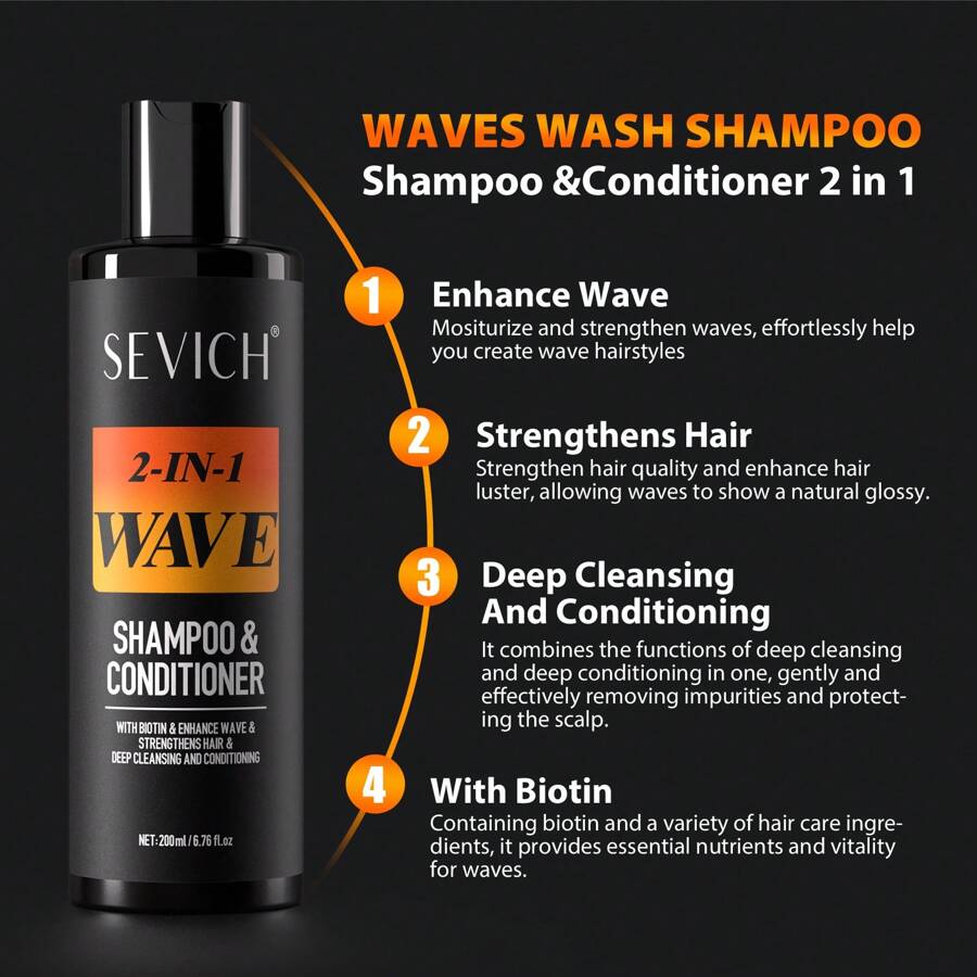 sevich 360 Wave Shampoo 2 In 1 Wave Pomade Deep Cleansing And ...