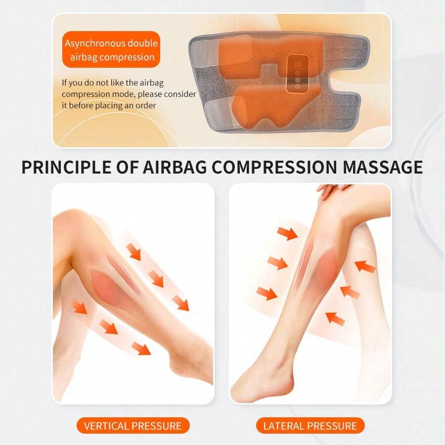 1pc/2pcs Intelligent Leg Massager With Dual Air Bags, Heating, Multi ...
