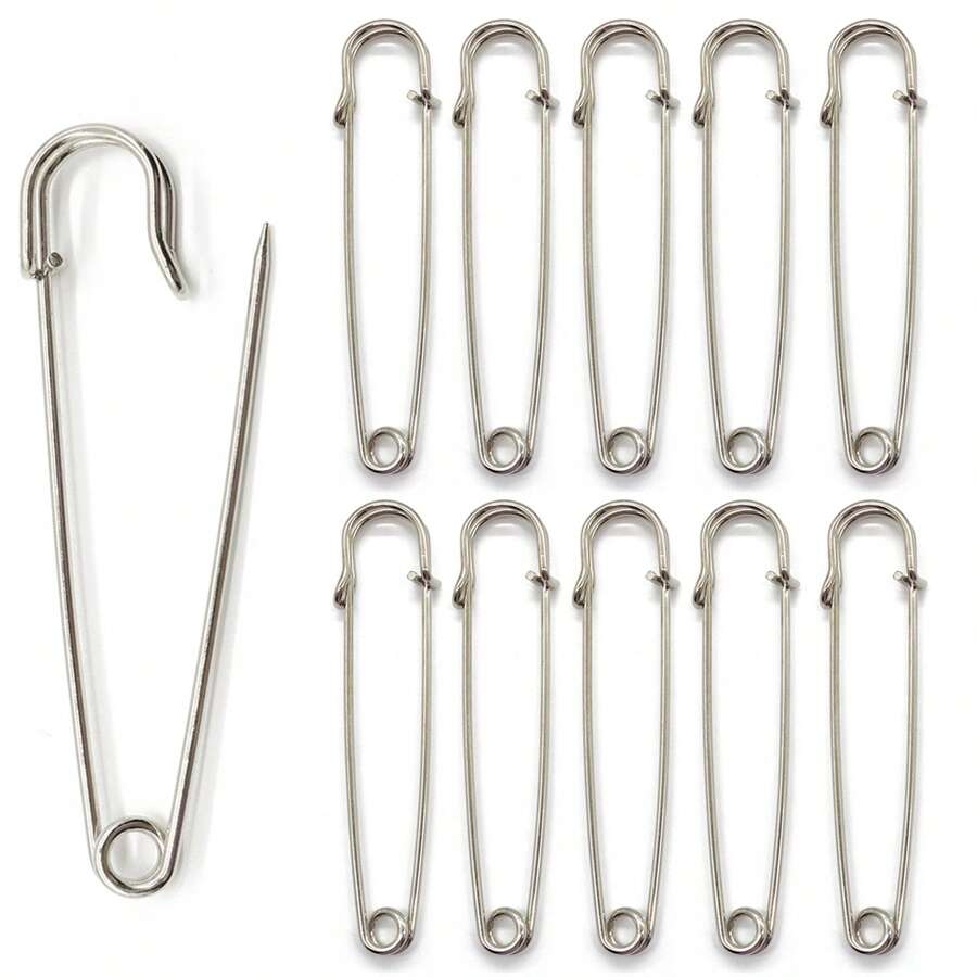 150pcs Boxed Safety Pins By 4 Assorted Sizes Of Durable, Silver Small ...