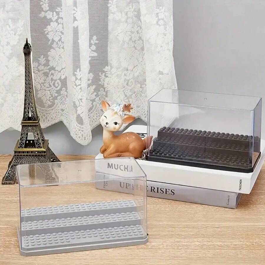 Stackable Brick Minifigure Display Case With Base - Collection Storage ...
