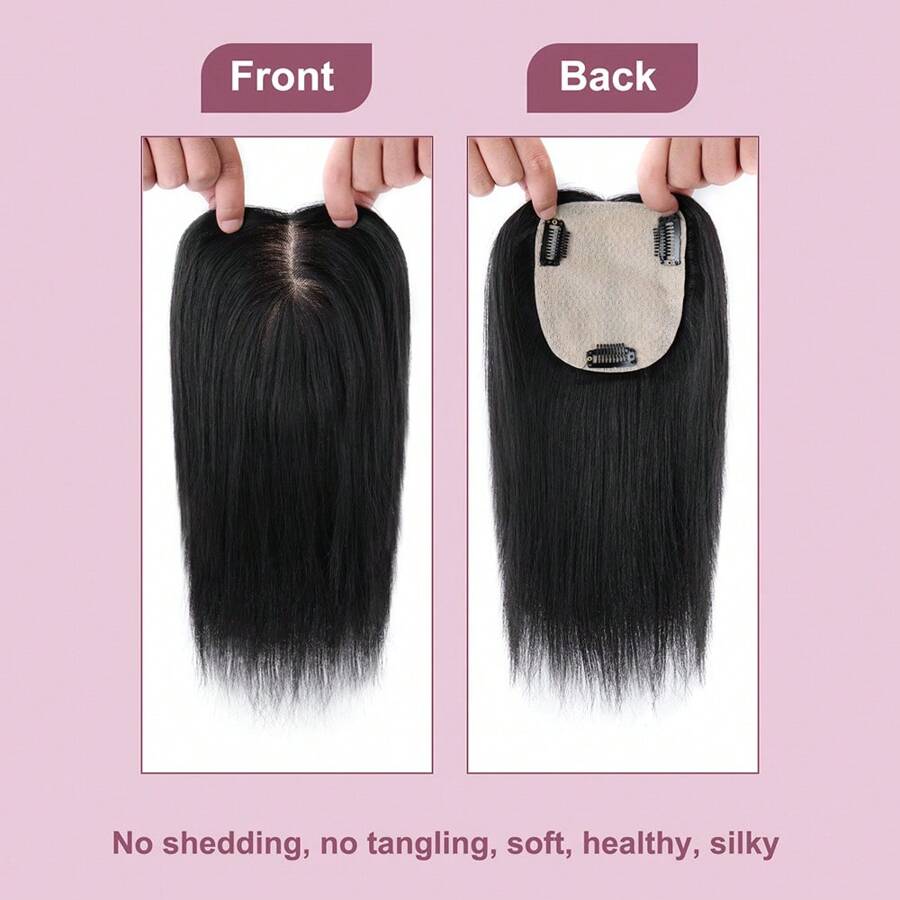 Postizos para mujeres de cabello humano real de 10x12cm, extensiones de ...