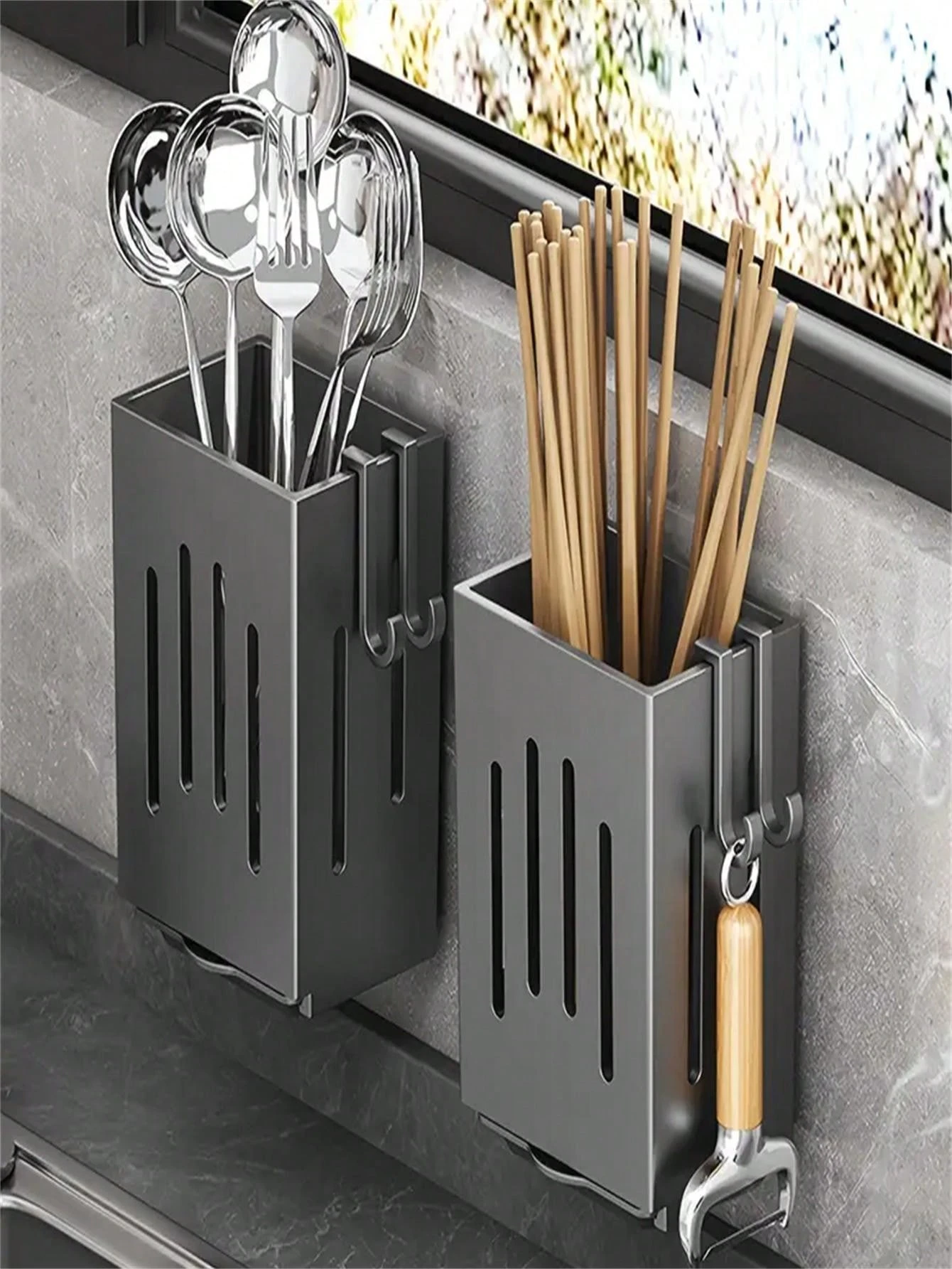Multifunctional Cutlery With Chopstick Rest, Wall-Mounted Or Free ...