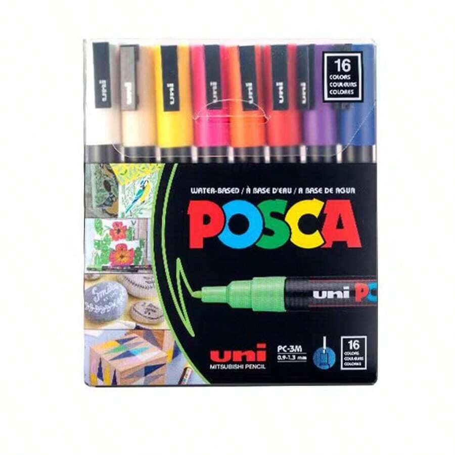 Nuovo set di pennarelli Uni Posca PC-1M PC-3M PC-5M, impermeabili e ...