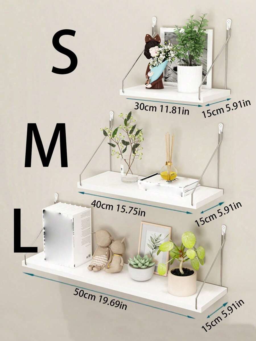 1pc Wall Mounted Storage Shelf, Iron Art No Drill Needed, Decor For ...