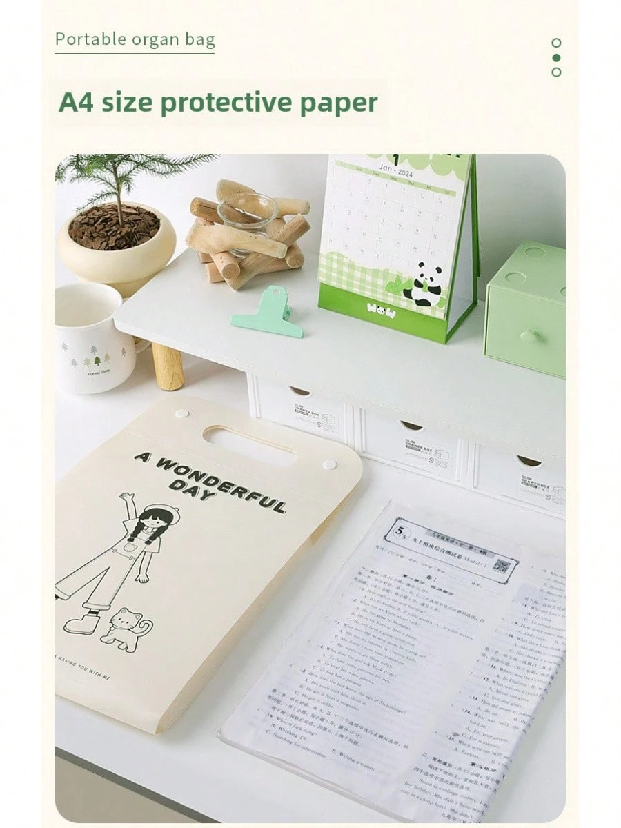 Solid Color A4 Vertical Accordion File Folder 13-Layer Student Test ...