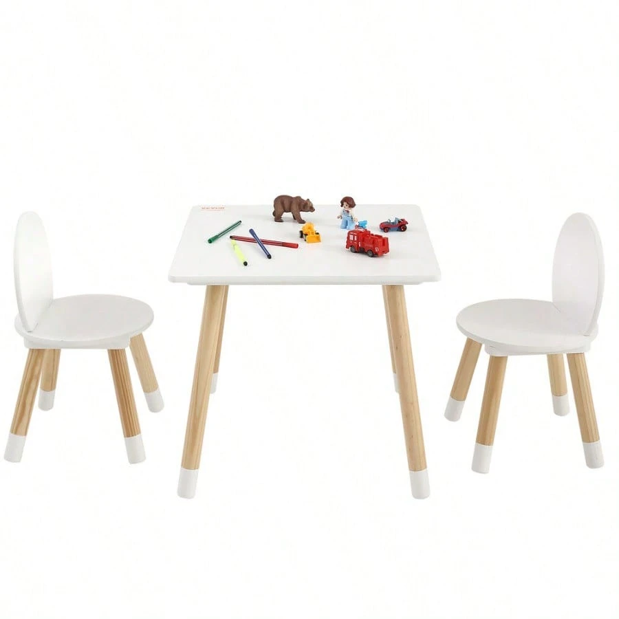 VEVOR Table And 2 Chairs Set Craft And Play Table Drawing Reading ...