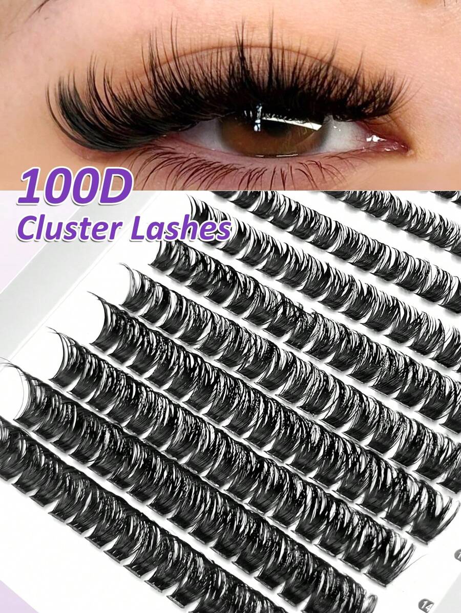 Rikuaild 160pcs Clusters Of DIY D Curly Fluffy Eyelash 100D Thick ...