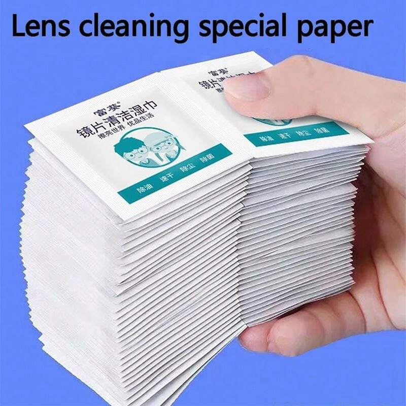 100pcs Eyeglasses Cleaning Wet Wipes, Disposable Lens Cleaning Tissues ...