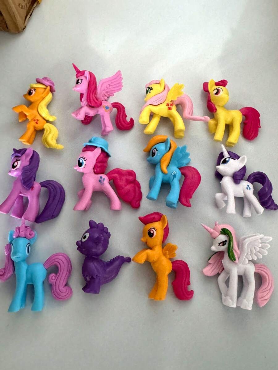 MY LITTLE PONY 12pcs My Little Pony Full Set Figures, Desk And Bedroom ...