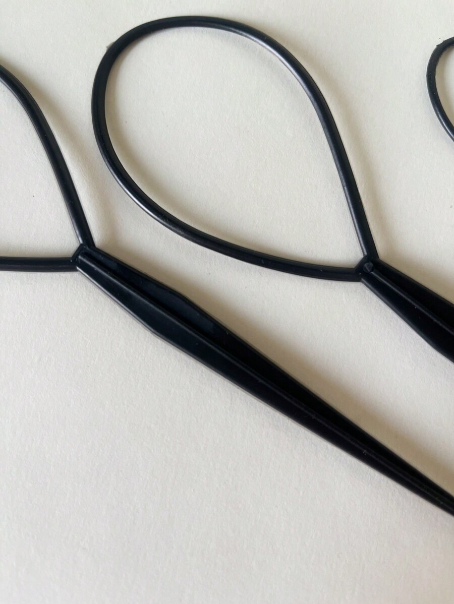 4pcs Black Hair Puller Topsy Braid Hair Styling Tools Girl Ponytail ...